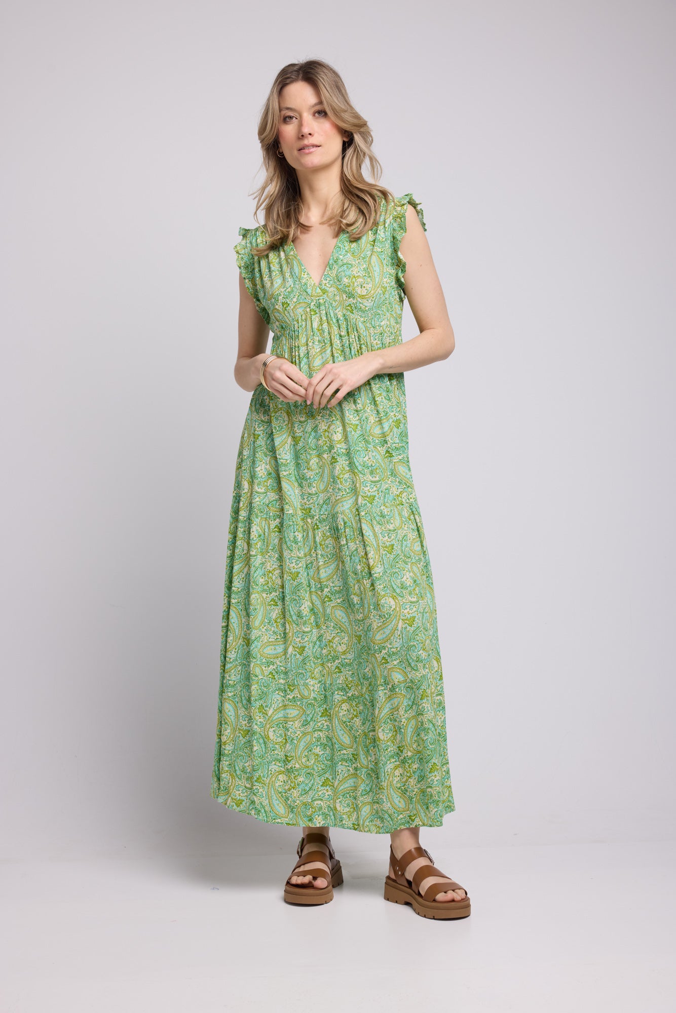 NANCY LONG/GREEN DRESS