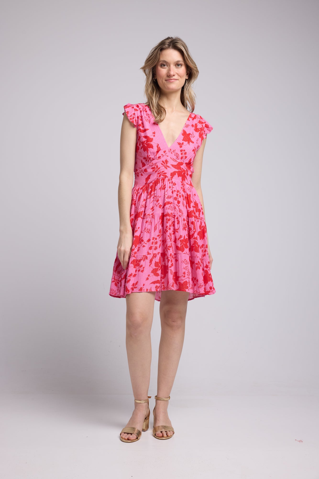 PENNY SHORT DRESS/ROSE RED