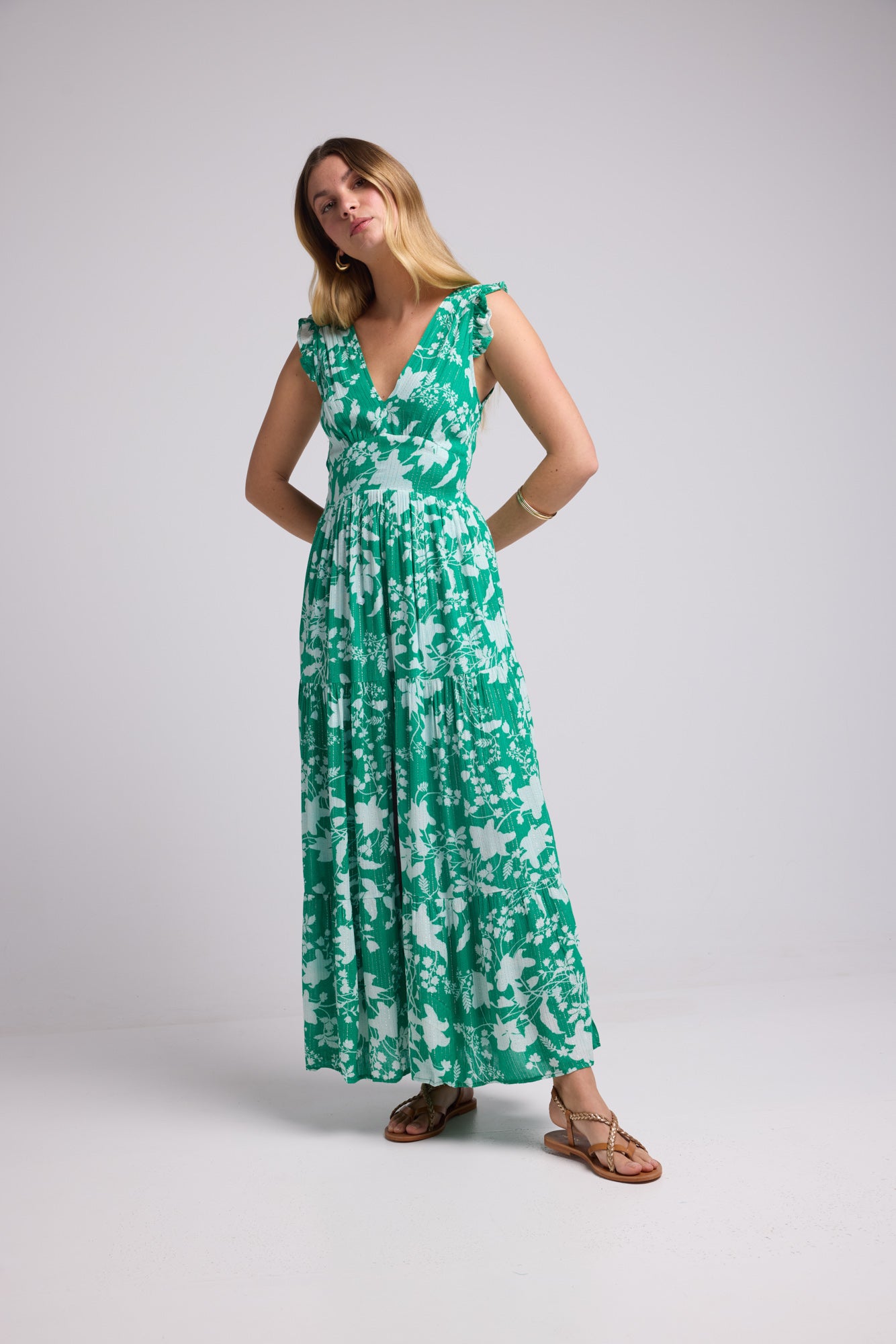 PENNY LONG DRESS/GREEN P816